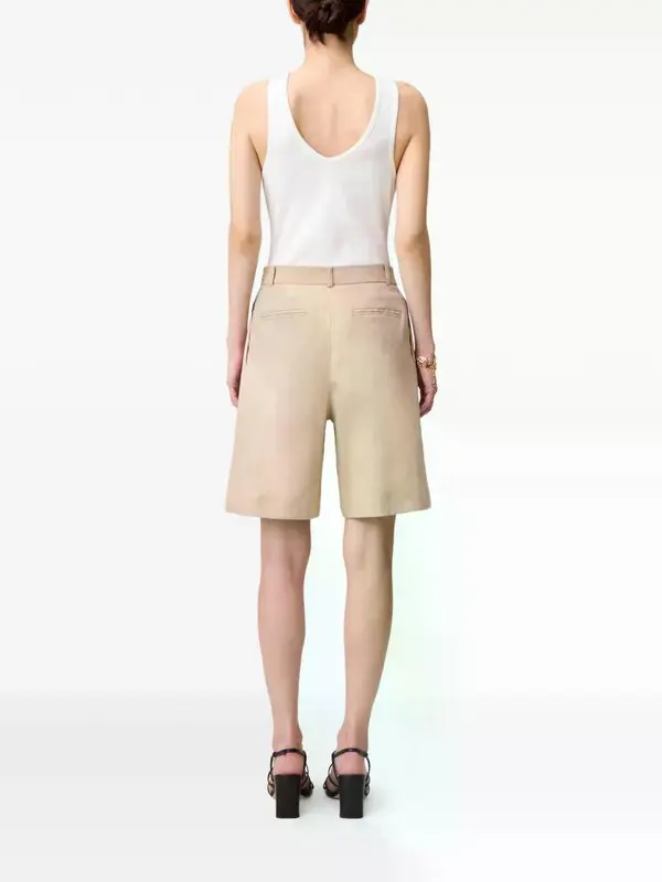 Claudie Pierlot Wide-leg Linen Bermuda Shorts - Neutrals