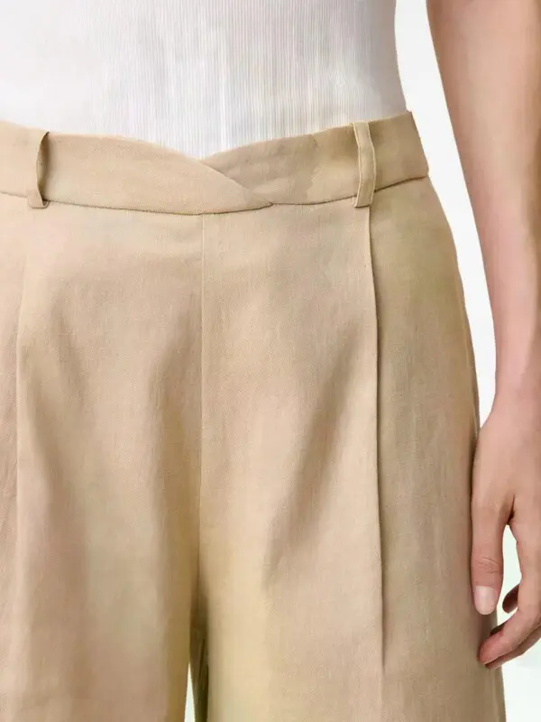 Claudie Pierlot Wide-leg Linen Bermuda Shorts - Neutrals