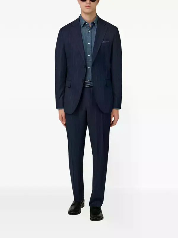 Boggi Milano Pinstriped Flap-pockets Suit
