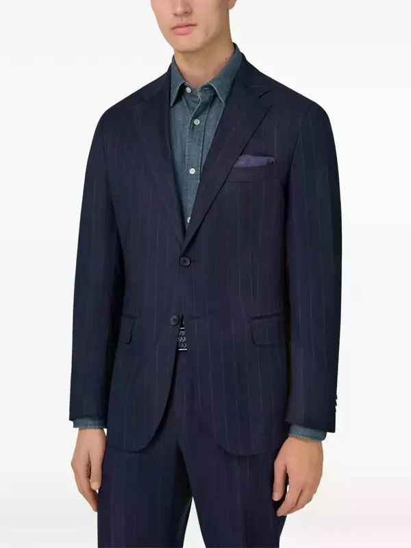 Boggi Milano Pinstriped Flap-pockets Suit
