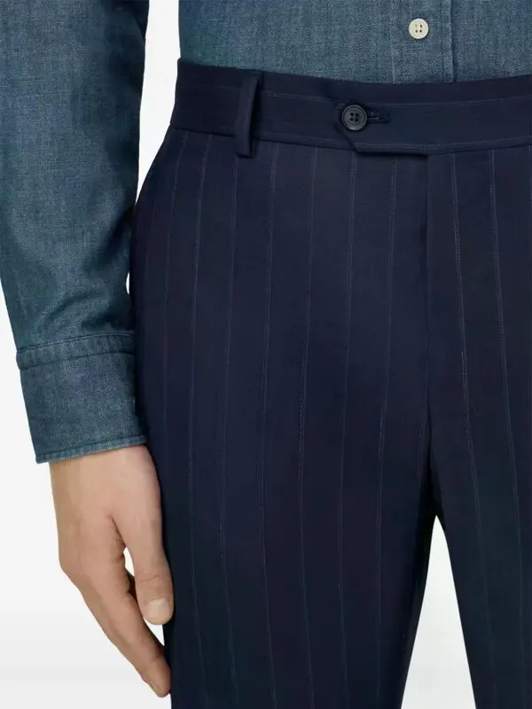 Boggi Milano Pinstriped Flap-pockets Suit