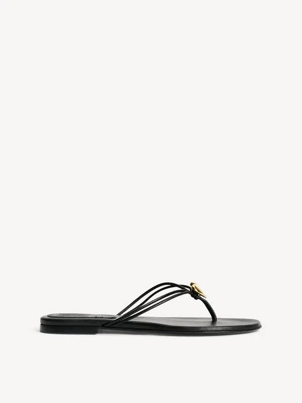 BY MALENE BIRGER Natta Heart Leather Sandals - Black