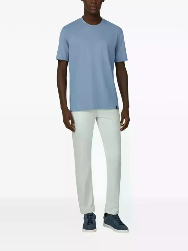 Boggi Milano High-performance Piqué T-shirt With S-cafè® Yarn - Blue