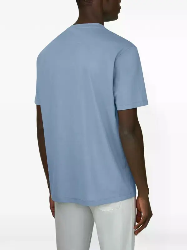 Boggi Milano High-performance Piqué T-shirt With S-cafè® Yarn - Blue