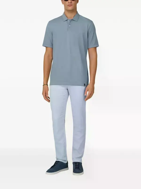 Boggi Milano High-performance Piqué Polo Shirt With S-cafè® Yarn - Blue