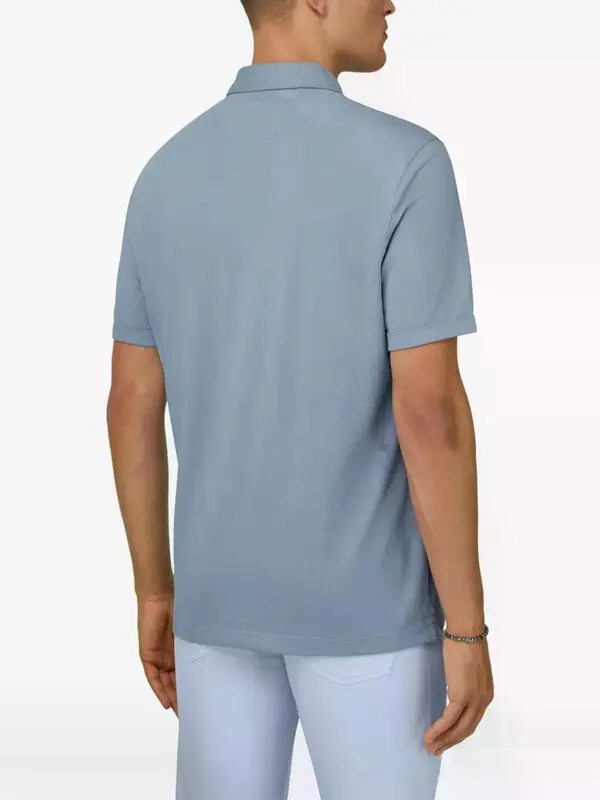 Boggi Milano High-performance Piqué Polo Shirt With S-cafè® Yarn - Blue