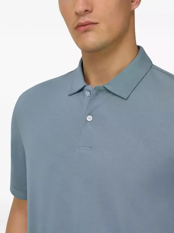 Boggi Milano High-performance Piqué Polo Shirt With S-cafè® Yarn - Blue