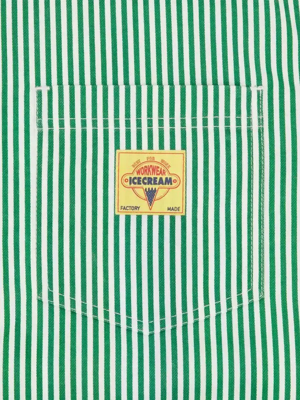 ICECREAM Striped Polo Shirt - Green