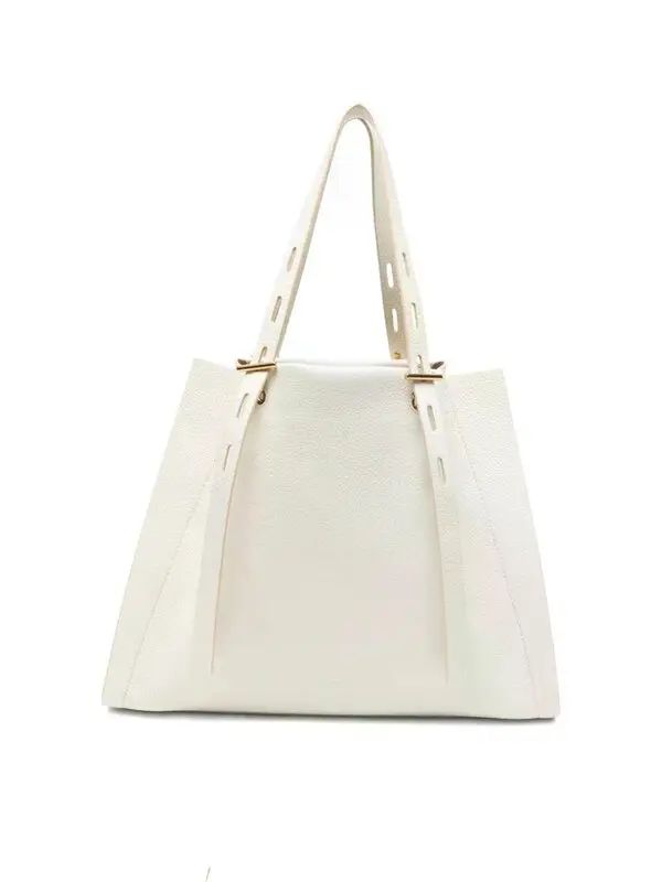 MINOBOSSI Medium Paulette Leather Tote Bag - White