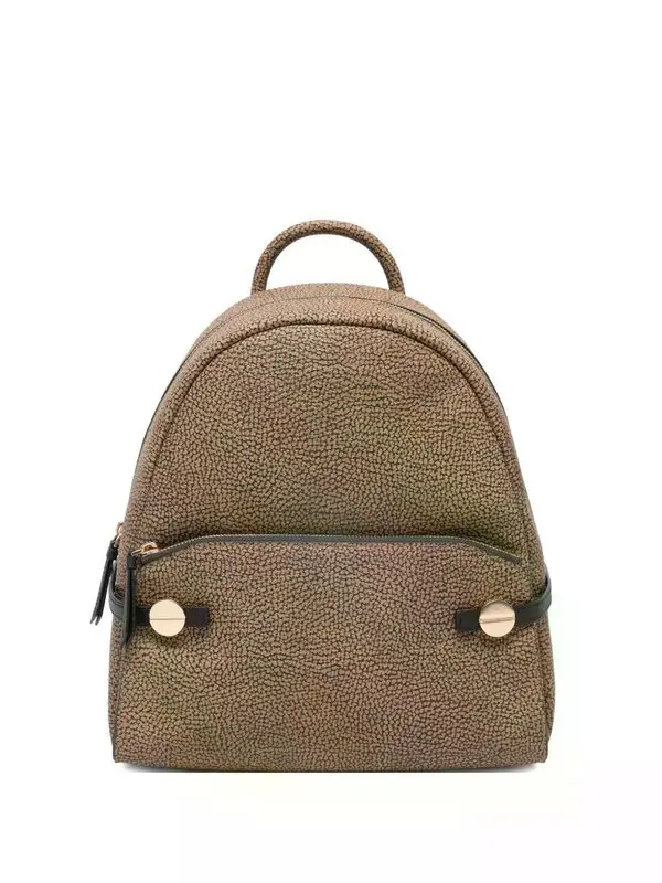 Borbonese Medium Round-handle Pattern Backpack - Brown