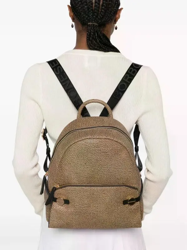 Borbonese Medium Pattern Backpack - Brown