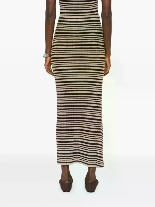 Nanushka Striped Draped Midi Skirt