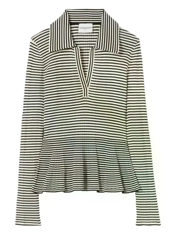 Claudie Pierlot Striped Knit Top - White