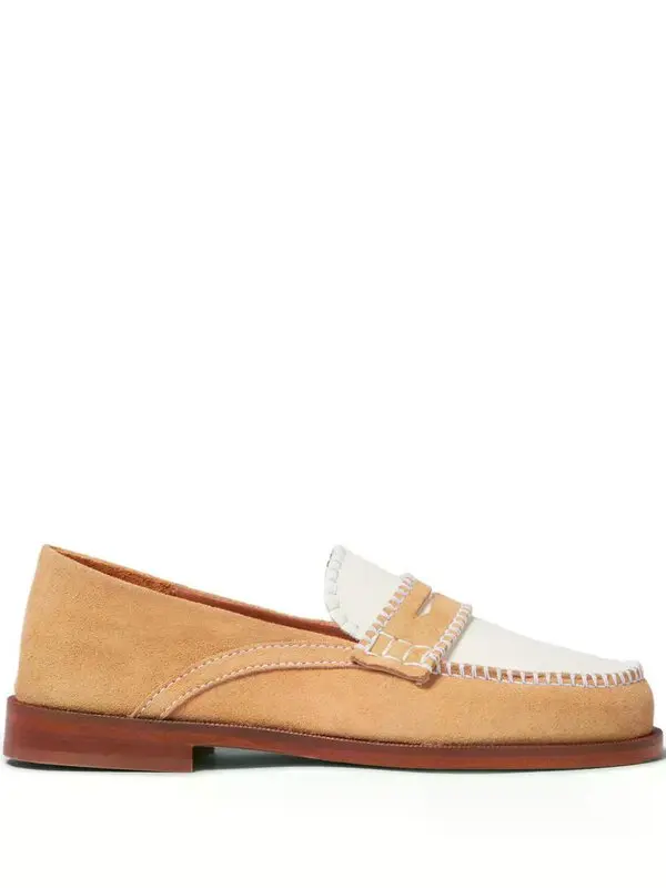 Claudie Pierlot Dual-color Suede Loafers - Neutrals