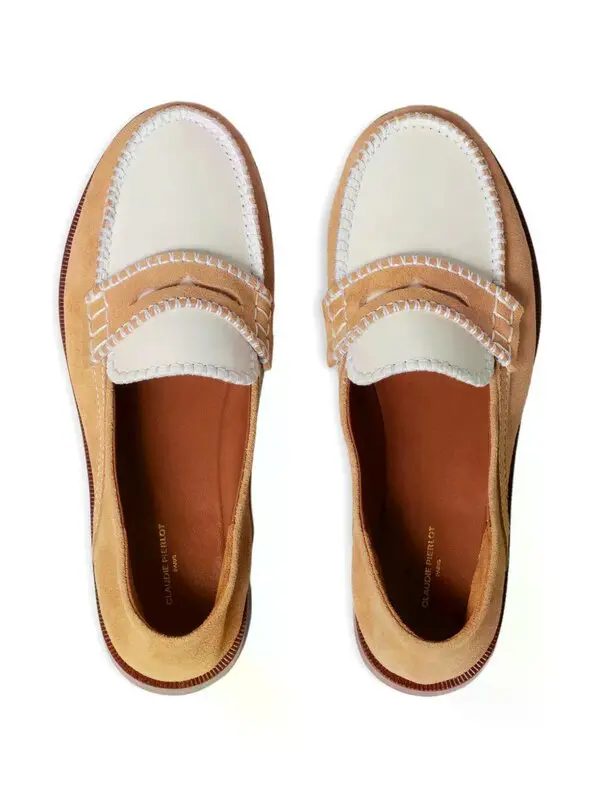 Claudie Pierlot Dual-color Suede Loafers - Neutrals
