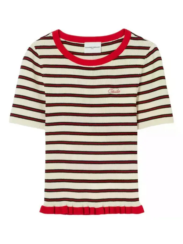 Claudie Pierlot Striped Knit T-shirt
