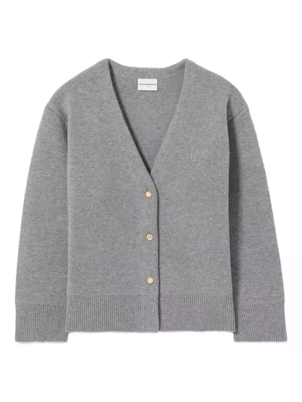 Claudie Pierlot V-neck Embroidered Cardigan - Grey