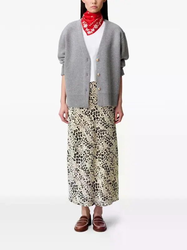 Claudie Pierlot V-neck Embroidered Cardigan - Grey