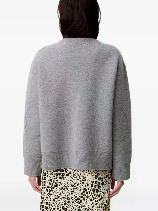 Claudie Pierlot V-neck Embroidered Cardigan - Grey