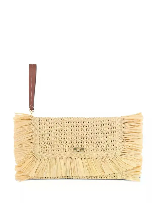ANYA HINDMARCH Fringed Clutch - Neutrals