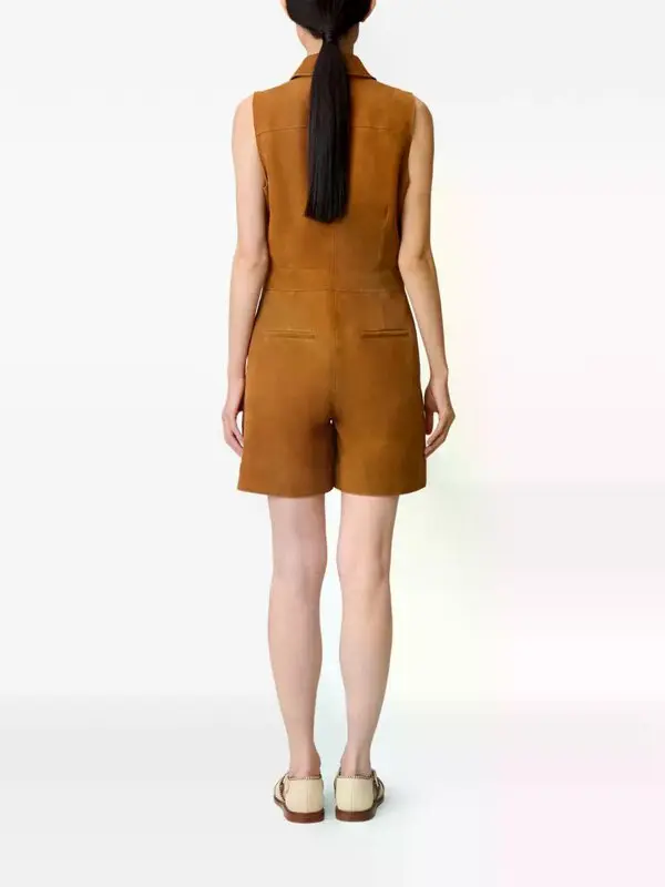 Claudie Pierlot Sleeveless Leather Jumpsuit - Brown