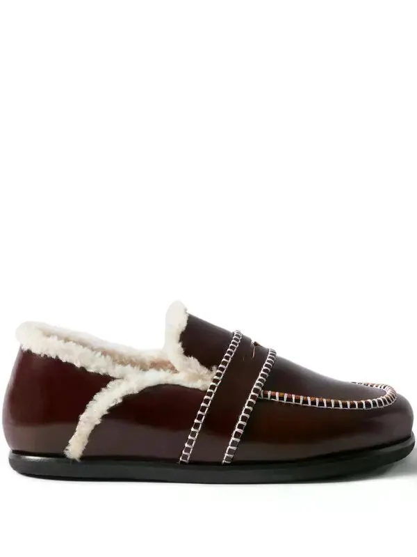 Claudie Pierlot Shearling-lined Mules - Red