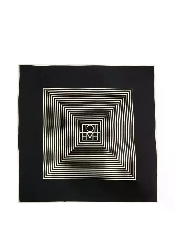 TOTEME Geometric Print Scarf - Black