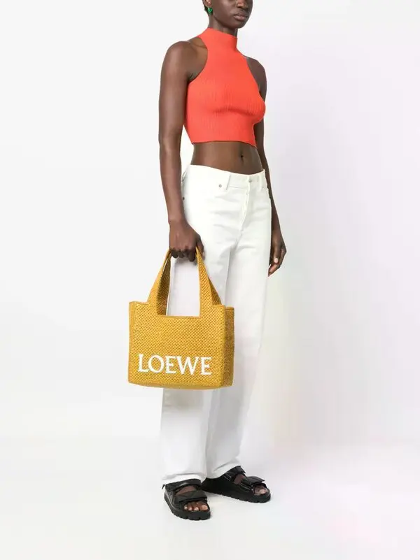 Loewe Small Raffia Tote Bag