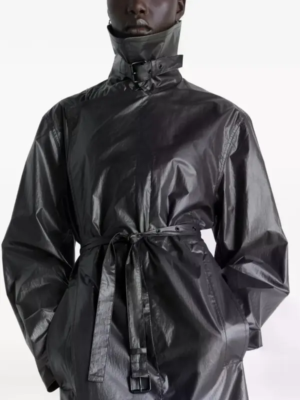 LEMAIRE Belted Collar Wrap Coat - Black