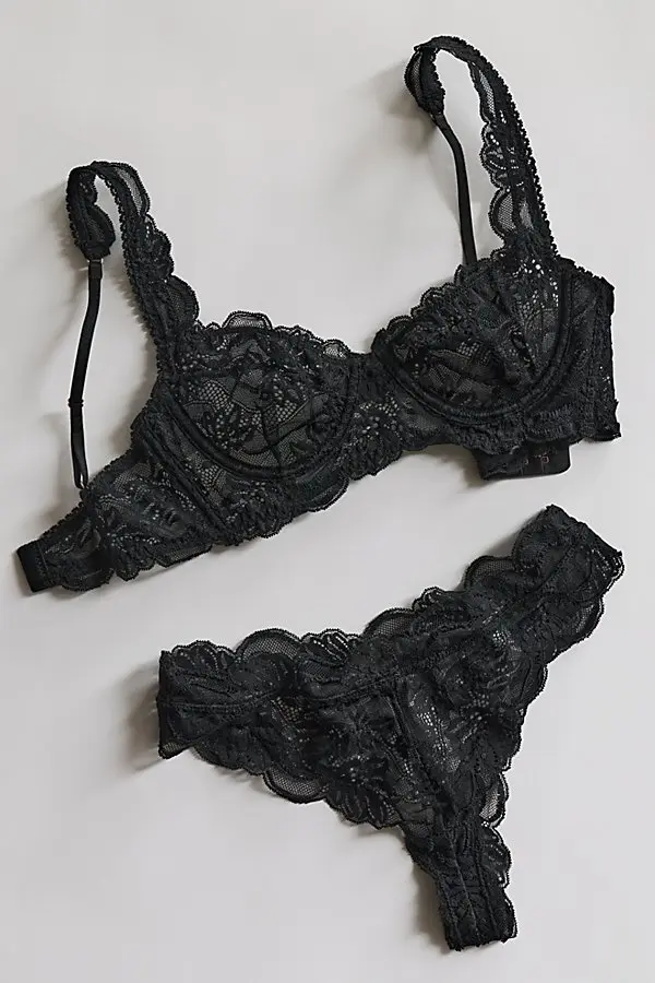 Free People Last Dance Demi Underwire Bra - Black
