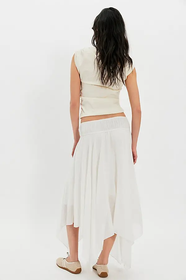 Free People Asymmetrical Handkerchief Hem Midi Skirt