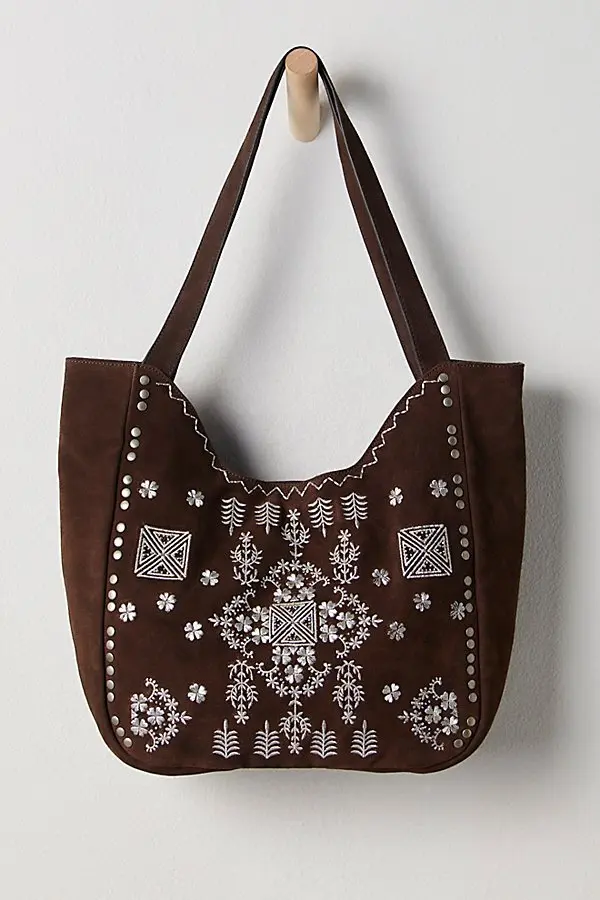 Free People Eden Embroidered Tote Bag