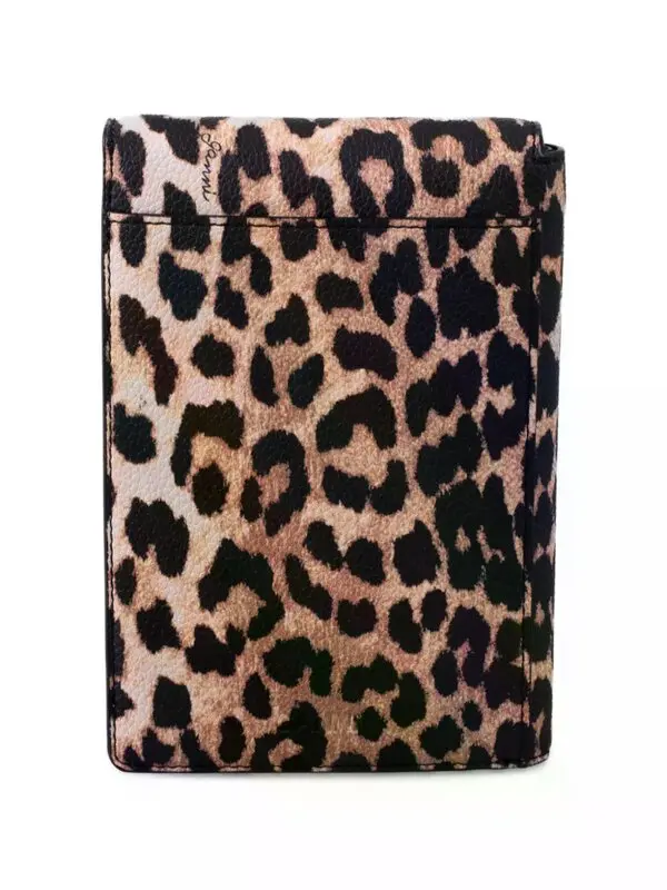 GANNI Leopard-print Flap Wallet