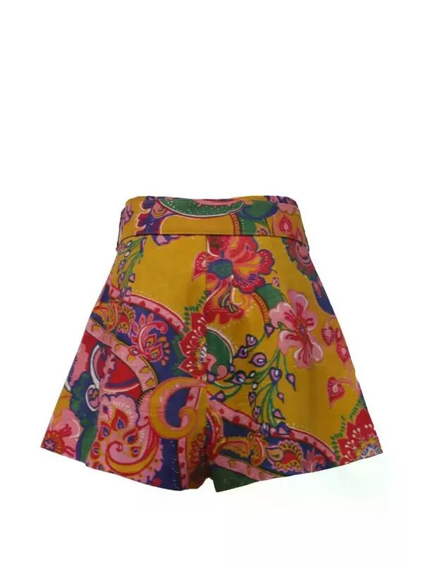 Zimmermann Paisley Flared Shorts