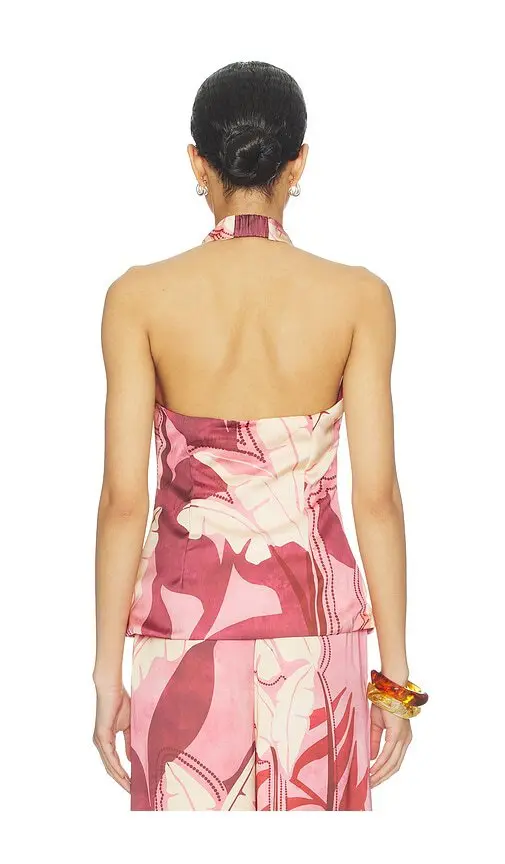 SEVEN WONDERS Kaeli Tie Front Halter Top