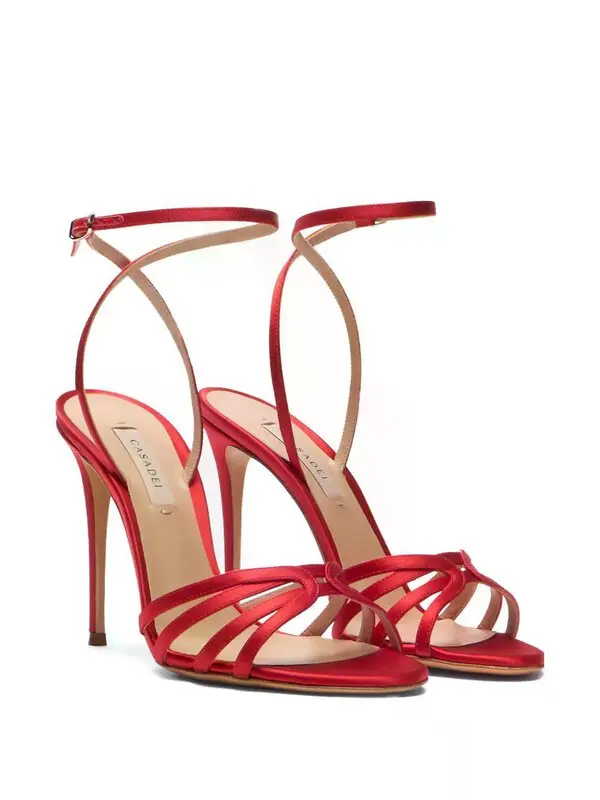 Casadei Julia Satin Sandals - Red