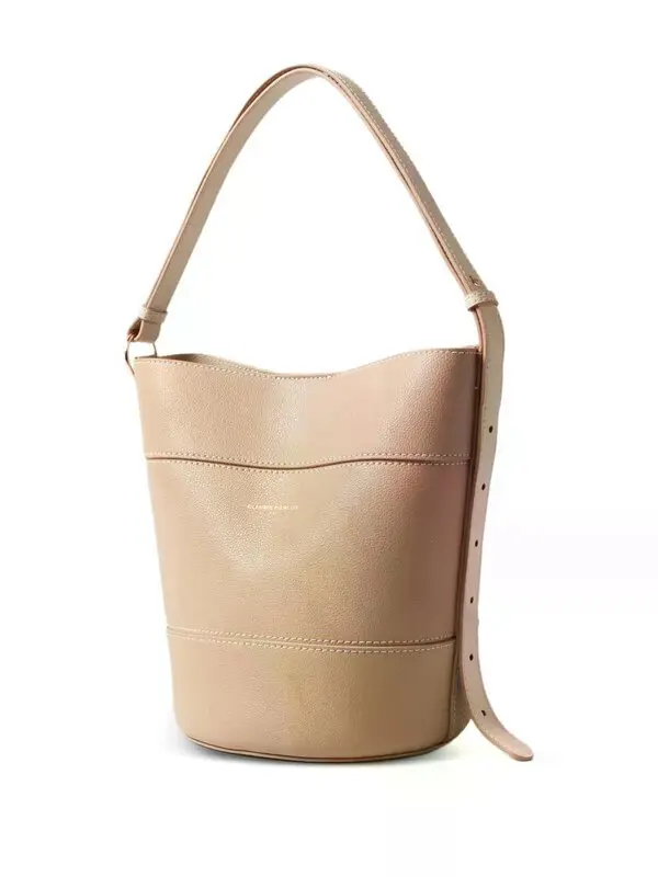 Claudie Pierlot Solveig Leather Bucket Bag - Neutrals