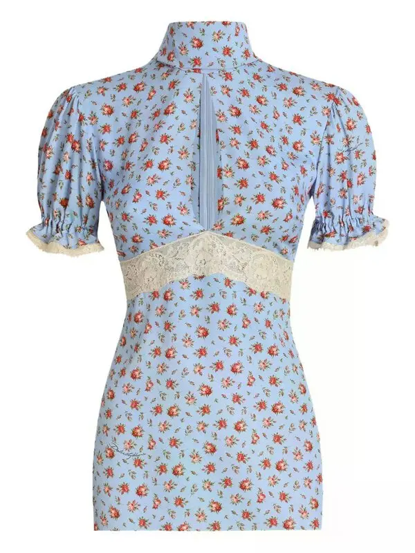 Dolce & Gabbana Floral-print Keyhole Blouse