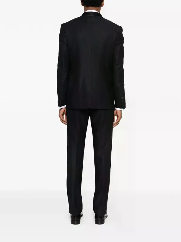 Tagliatore Satin-trim Suit - Blue