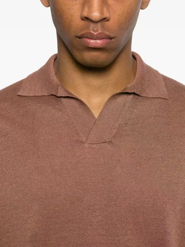 LARDINI Short-sleeve Polo Shirt - Brown