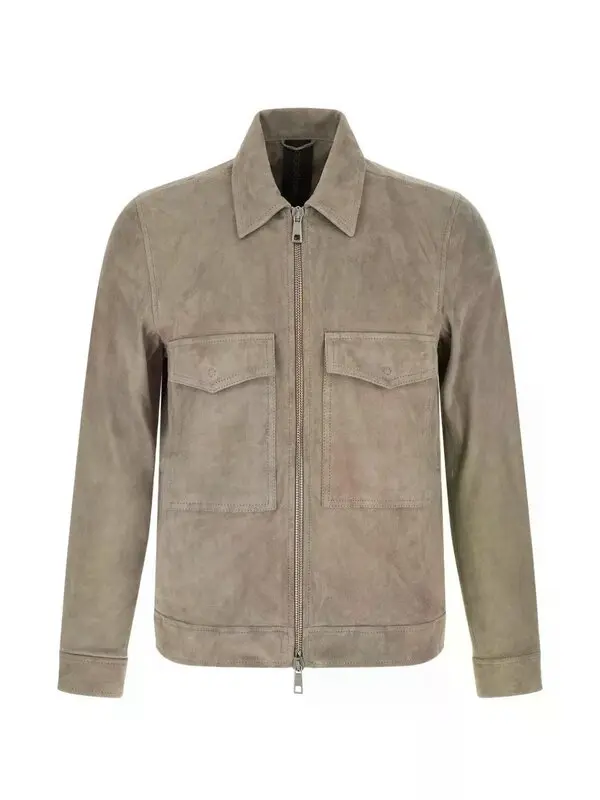 GIORGIO BRATO Suede Jacket With Pointed Collar