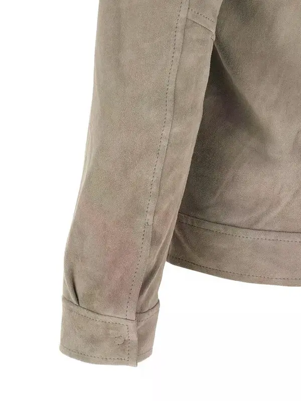 GIORGIO BRATO Suede Jacket With Pointed Collar