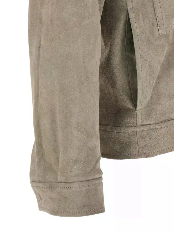 GIORGIO BRATO Suede Jacket With Pointed Collar