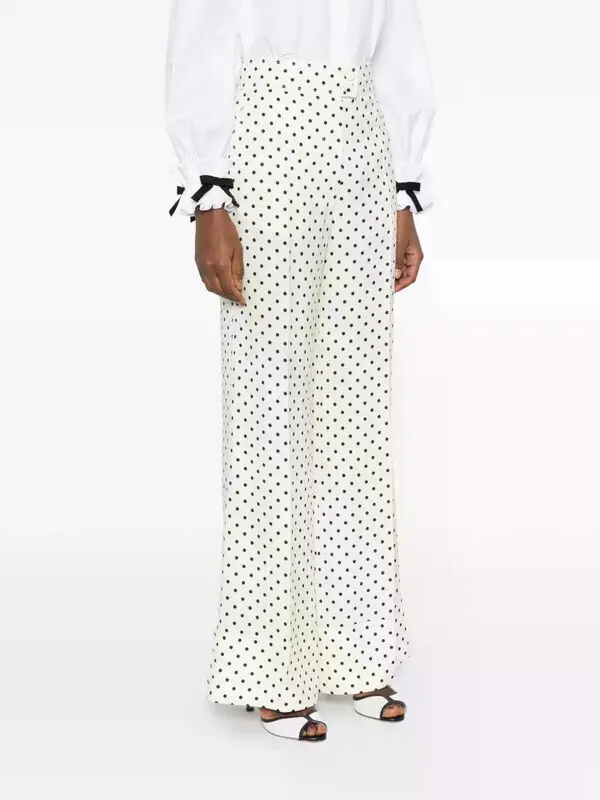 Valentino Garavani Polka Dot Wide-leg Trousers