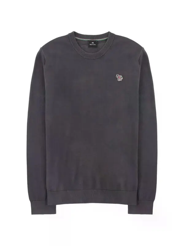 Paul Smith Embroidered-logo Crew-neck Sweater - Grey