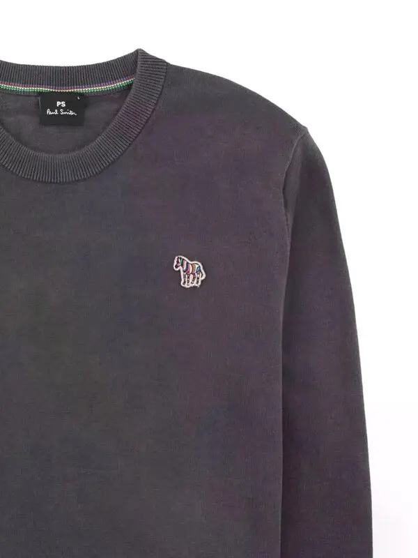 Paul Smith Embroidered-logo Crew-neck Sweater - Grey
