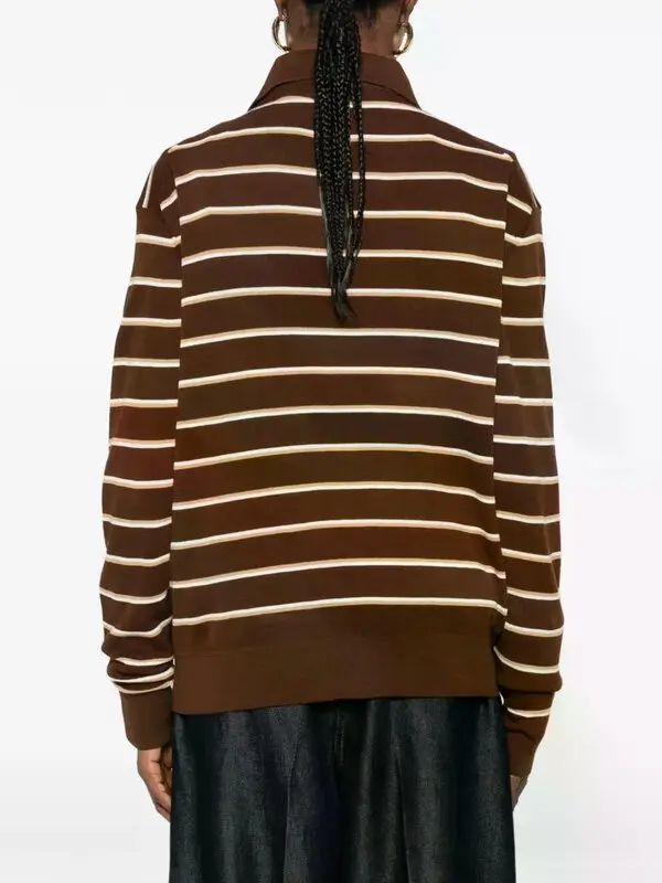 Miu Miu Striped Knit Polo Shirt - Brown