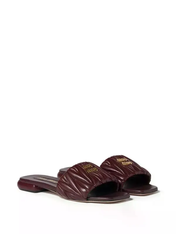 Miu Miu Matelassé Leather Slides