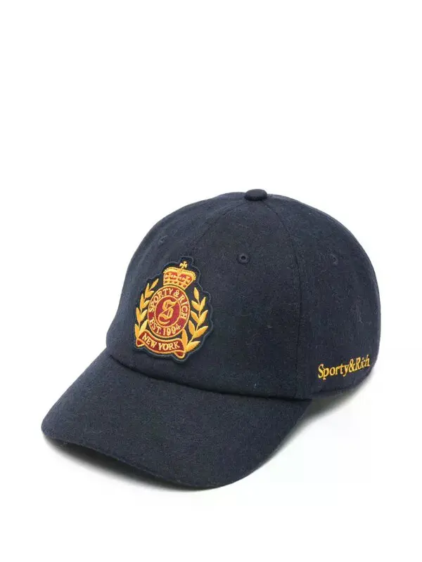 SPORTY & RICH Ny Logo-patch Baseball Cap - Blue