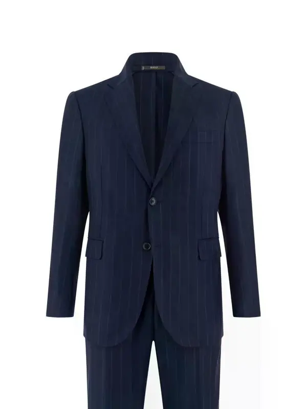Boggi Milano Pinstriped Flap-pockets Suit